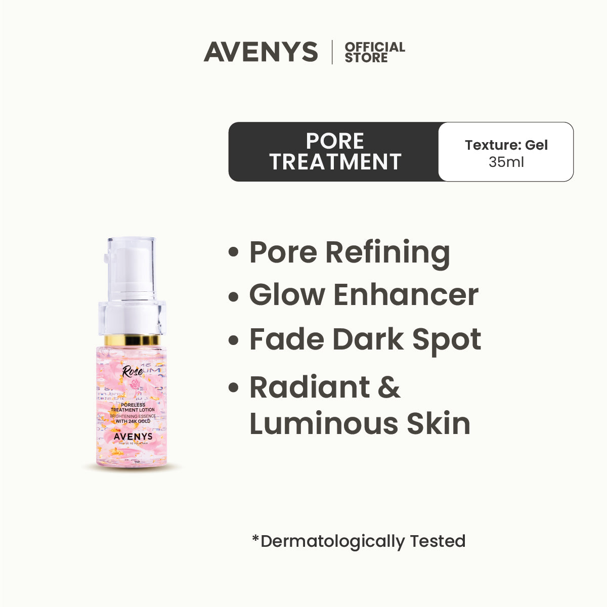 AVENYS ROSE Poreless Treatment Lotion 35ML – AVENYS MALAYSIA